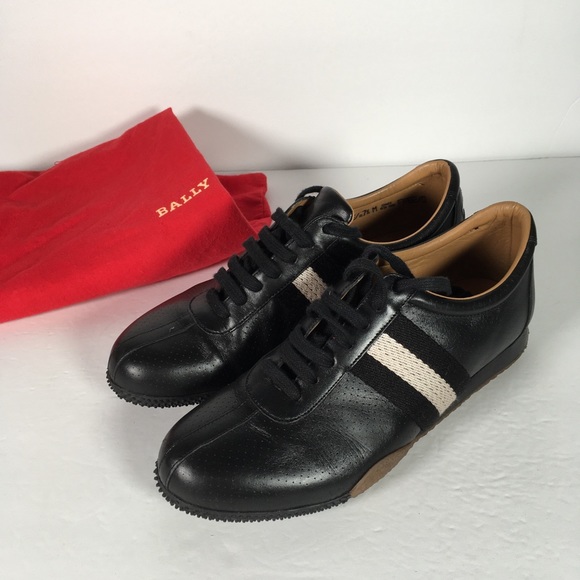 Bally | Shoes | Bally Black Leather Sneakers Swissmade Sneakers | Poshmark
